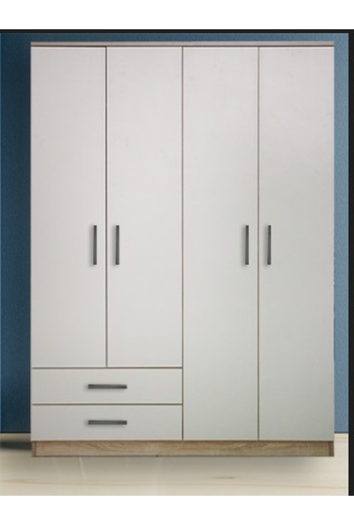 Karen Banyo 4 Kapaklı Gardrop Sonomo Meşe -Sefef Krem