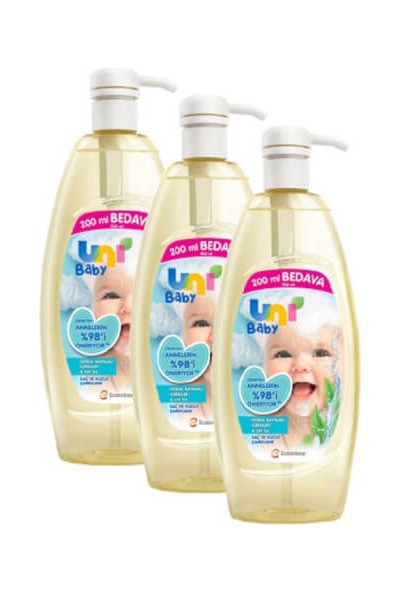 Uni Baby Şampuan 900 ml x 3 Adet Uni Baby Şampuan 900 ml x 3 Adet