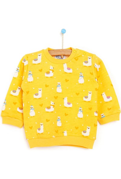 Hellobaby Basic Kız Bebek Şardonlu Iki Ip Baskılı Sweatshirt
