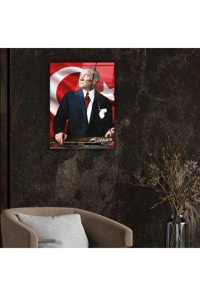 Decorita Atatürk Serisi Cam Tablo 30 x 40 cm