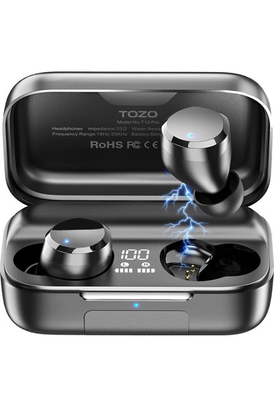 Tozo T12PRO Iphone Android Uyumlu Ip-X8 Su Geçirmez Dijital LED Ekran Kablosuz Anc 5.3 Bluetooth Kulaklık (Resmi Distribütör Garantili) Tozo T12PRO Iphone Android Uyumlu Ip-X8 Su Geçirmez Dijital LED Ekran Kablosuz Anc 5.3 Bluetooth Kulaklık (Resmi Distribütör Garantili)