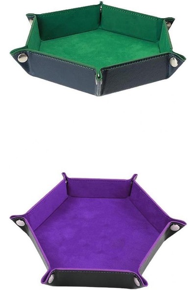 Rolling Oyunları Için 2 Altıgen Zar Tepsisi Masaüstü Saklama Kutusu Organizatörü Paketi Rolling Oyunları Için 2 Altıgen Zar Tepsisi Masaüstü Saklama Kutusu Organizatörü Paketi