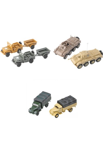 6 Pièces En Plastik 4d Kit 1/72 Camion Remorque Sable