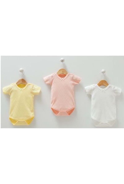 Caramell Renkli Kız Bebek Body 3 Lü - Caramell - Pembe - 9-12 Ay