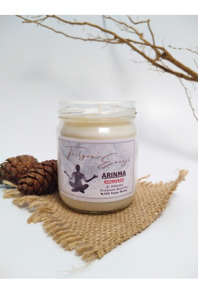 Trilyon Enerji Arınma Cam Kavanoz Soya Enerji Mumu 210 cc