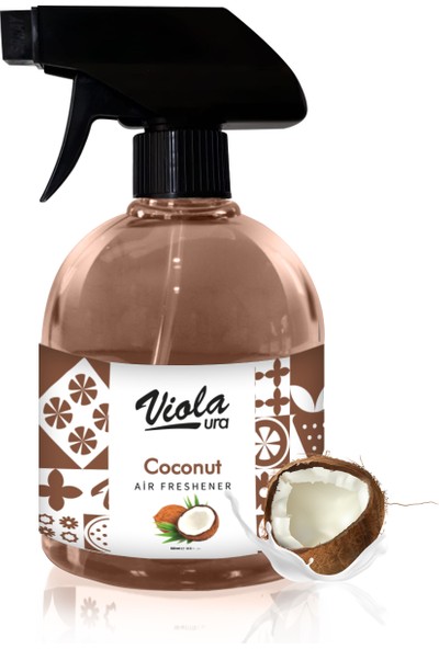 Violaura Hindistan Cevizi 500 ml Şeffaf Şişe Sprey Oda Kokusu Violaura Hindistan Cevizi 500 ml Şeffaf Şişe Sprey Oda Kokusu