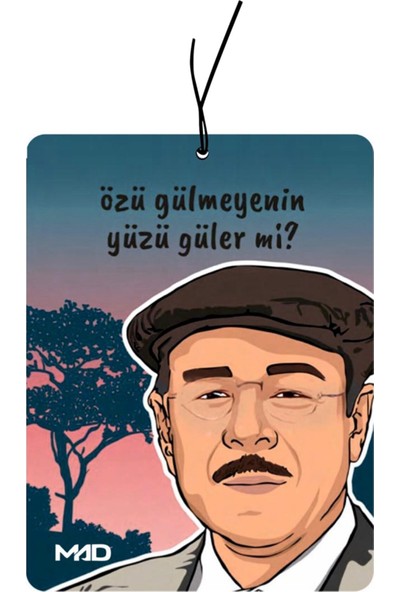 Mad Accessories Neşet Ertaş Özü Gülmeyenin Yüzü Güler Mi? Tasarımlı Oto Araç Kokusu Mad Accessories Neşet Ertaş Özü Gülmeyenin Yüzü Güler Mi? Tasarımlı Oto Araç Kokusu