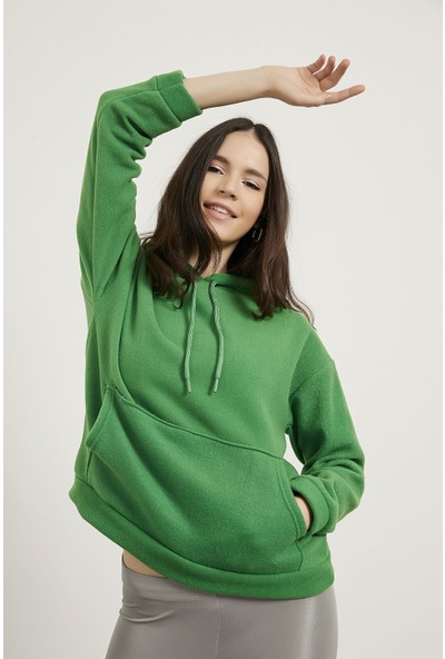 Armalife Kanguru Cep Kapüşonlu Polar Sweatshirt Yeşil Armalife Kanguru Cep Kapüşonlu Polar Sweatshirt Yeşil