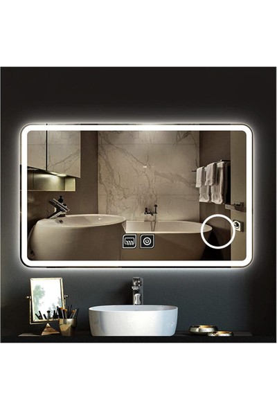 DNR 80x120 Cm Buğu Yapmayan Makyaj Aynalı Dokunmatik Beyaz Ledli Dikdörtgen Banyo Aynası DNR 80x120 Cm Buğu Yapmayan Makyaj Aynalı Dokunmatik Beyaz Ledli Dikdörtgen Banyo Aynası