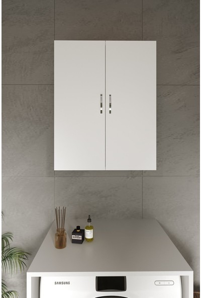 Asmob Makina Üstü Dolap Banyo Dolabı Çamaşır Havlu