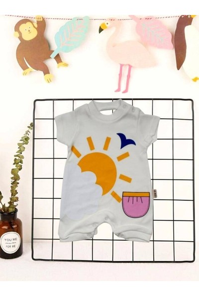 Baby Bonta Babybonta Bebek Tulum Güneş Bulut Baskılı 3-9 Ay