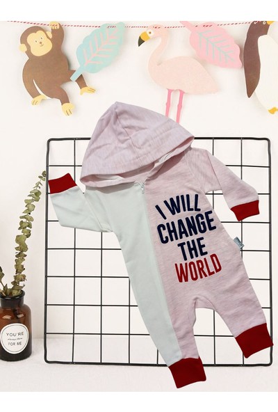 Baby Bonta Babybonta Kız Bebek Tulum Change The World 0-12 Ay Baby Bonta Babybonta Kız Bebek Tulum Change The World 0-12 Ay