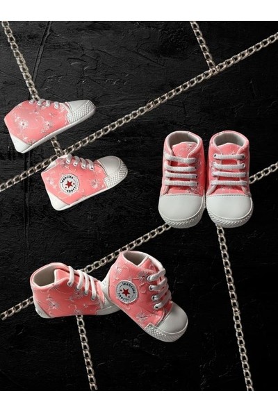 Baby Bonta Babybonta Kız Bebek Ipli Çiçek Nakışlı Patik 5-12 Ay