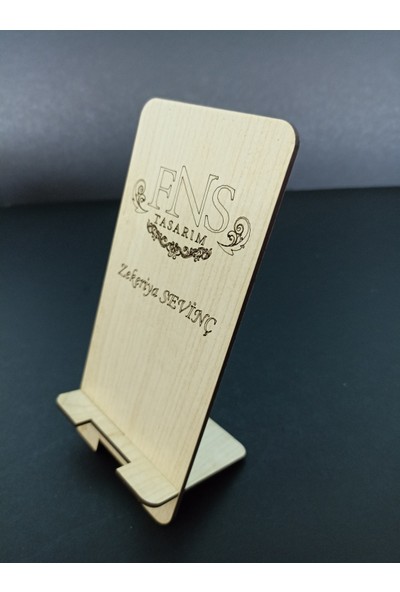 Fns Ahşap Telefon Standı Tutucu - Kişiye Özel (Logo Ve/veya Isim) - Akça Fns Ahşap Telefon Standı Tutucu - Kişiye Özel (Logo Ve/veya Isim) - Akça