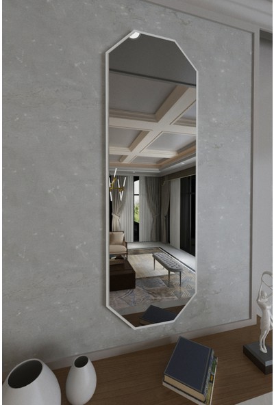 Asmob Beyaz Piramit Dekoratif Ayna Asmob Beyaz Piramit Dekoratif Ayna