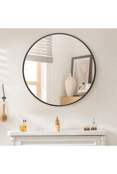 Asmob Siyah Yuvarlak Dekoratif Ayna Asmob Siyah Yuvarlak Dekoratif Ayna