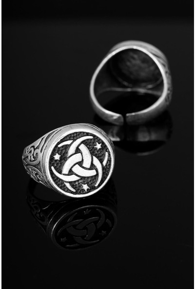 Gucso 3 Hilal Figür Ayarlamalı Teşkilatı Mahsusa Erkek Yüzük