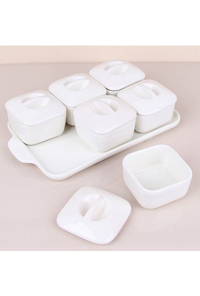 Milino 13 Parça Kapaklı Bölmeli Seramik Kahvaltılık ve Saklama Kabı Milino 13 Parça Kapaklı Bölmeli Seramik Kahvaltılık ve Saklama Kabı