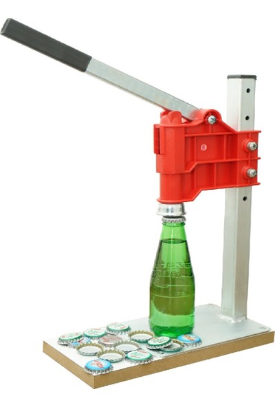 Sos Şişe Kapatma Aleti Soda Gazoz Kapağı Kapama Makinası 200 Adet Kapak