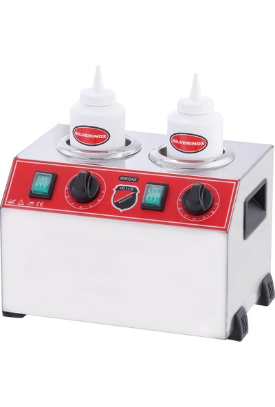 Işıkgaz Silverinox Elektrikli Çiftli Şişe Sosluk Isıtıcı - 2 Li