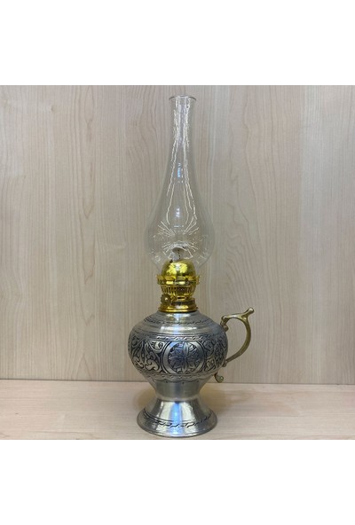 Efemir Kalay Eskitme Işlemeli Gaz Lambası