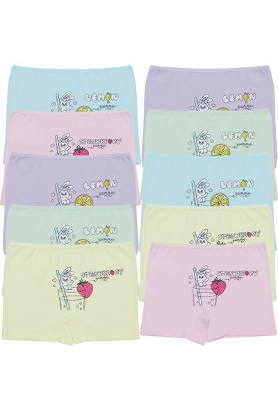Donella 10'lu Renkli Tavşan Baskılı Kız Çocuk Şort - 425094 Donella 10'lu Renkli Tavşan Baskılı Kız Çocuk Şort - 425094