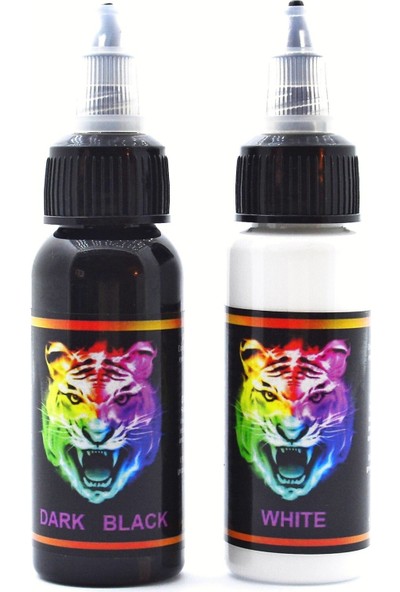 Tiger Ink Beyaz-Siyah Dövme Boyası 30 Ml - 1 Oz