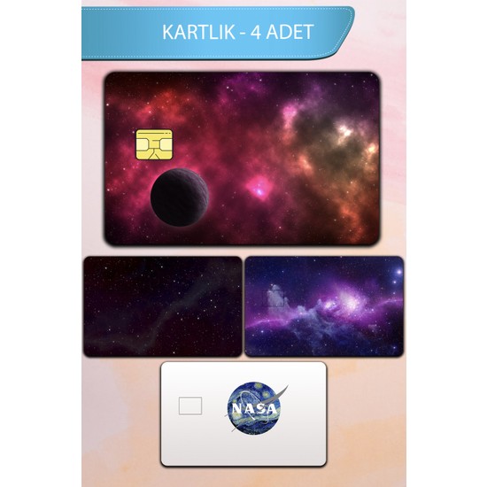 HD Sticker Nasa Uzay Temalı Kart Kaplama Sticker Kart Fiyatı
