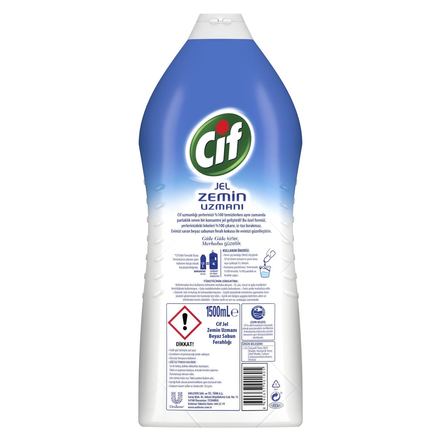 Cif Jel Zemin Uzmanı Beyaz Sabun Ferahlığı 1500 ml Fiyatı
