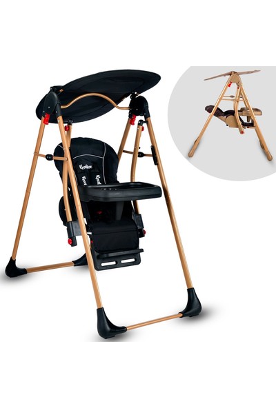 Rose Mose RM-890 Gold Mama Tablalı Salıncak Bebek Salıncağı Siyah Rose Mose RM-890 Gold Mama Tablalı Salıncak Bebek Salıncağı Siyah