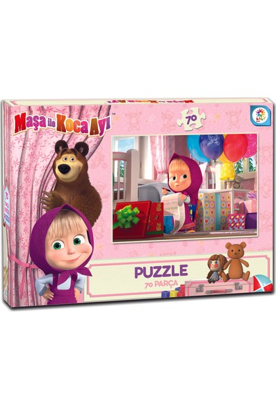 Laço Masha Koca Ayı 70 Parça Çocuk Puzzle