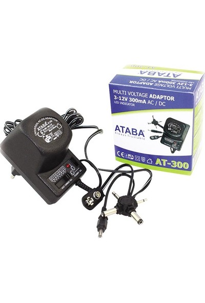 Ataba At-300 Kademeli 3V-12V / 300 Ma Ayarlı Adaptör
