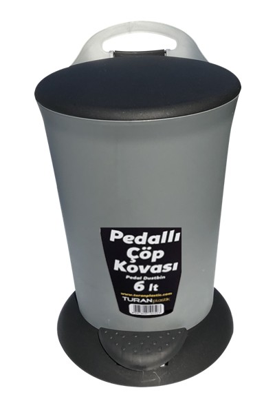 Banadabul Turan Pedallı Çöp Kovası 6 lt Metalik Gri