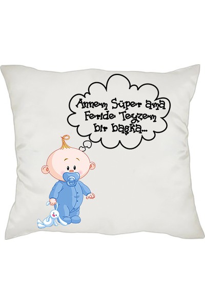 Biresimden Yeni Doğan Hediyesi Mesajlı Erkek Bebek Yastık Biresimden Yeni Doğan Hediyesi Mesajlı Erkek Bebek Yastık