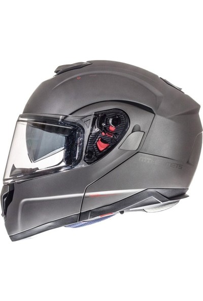 Mt Atom Sv Fu401Sv Solid Matt Titanium Çene Açilir Motosiklet Kaskı