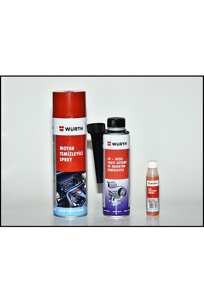 Würth Yazlık Bakım Seti 1 ( Würth Dizel + Würth Motor Temizleme + Würth Camsabun )3'Lü Set Würth Yazlık Bakım Seti 1 ( Würth Dizel + Würth Motor Temizleme + Würth Camsabun )3'Lü Set