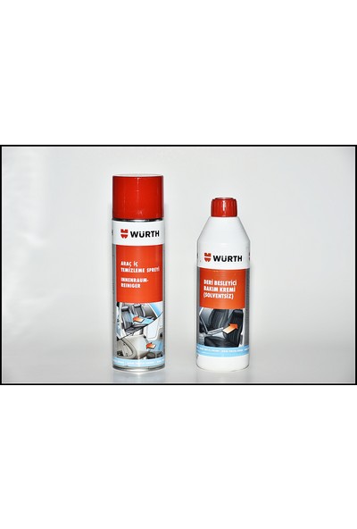 Würh Araç İçi Temizleme 500 ml + Würth Deri Besleyici Krem 500 ml 2'li Set Würh Araç İçi Temizleme 500 ml + Würth Deri Besleyici Krem 500 ml 2'li Set