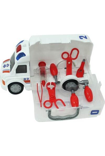 Sunman Sesli ve Işıklı Çantalı Ambulans Doktor Seti Sunman Sesli ve Işıklı Çantalı Ambulans Doktor Seti