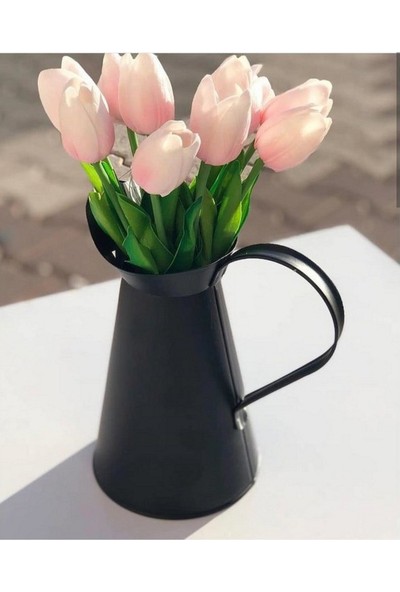 Tuğra Ferforje İtalyan Vazo Parlak Si̇yah Renk 20 cm Tuğra Ferforje İtalyan Vazo Parlak Si̇yah Renk 20 cm