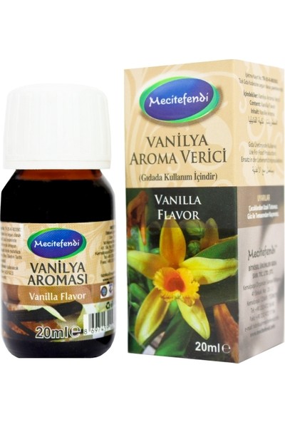 Mecitefendi Saf Vanilya Aroması (Aroma Verici) 20 ml (Gıda İçin)