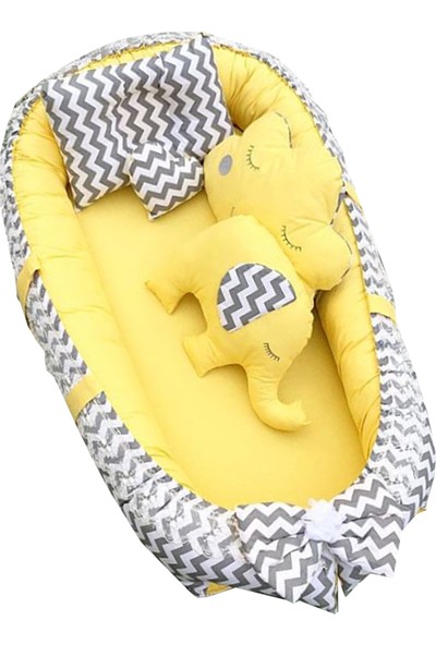 Jaju Baby Nest Gri Zikzak Sarı Desenli 5 Parça Babynest Set Jaju Baby Nest Gri Zikzak Sarı Desenli 5 Parça Babynest Set
