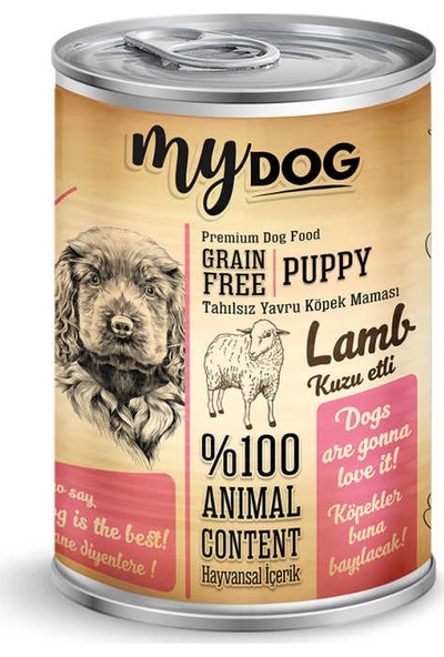 Mydog Tahılsız Kuzu Etli Yavru Konserve Köpek Maması 24 Adet
