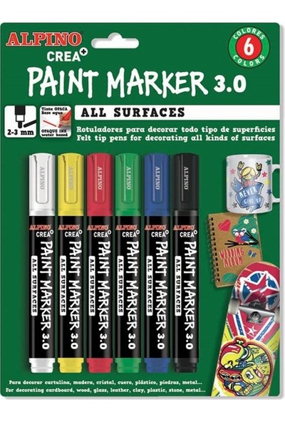 Alpino Ar-0166 Crea Paint Marker 6'Li Blister Alpino Ar-0166 Crea Paint Marker 6'Li Blister