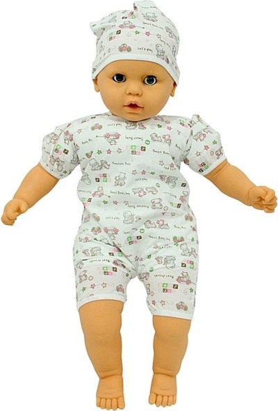 Sunman Denis Sesli Saçsız Et Bebek Beyaz Takımlı