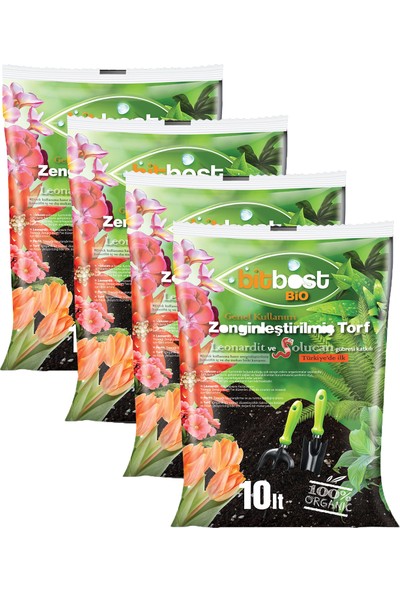 Bitbest Bio 4'lü 40 lt Gübreli Bitki ve Saksı Toprağı Torf U Bitbest Bio 4'lü 40 lt Gübreli Bitki ve Saksı Toprağı Torf U