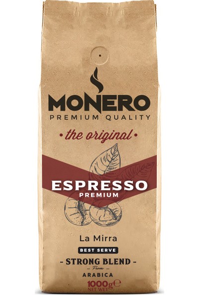 Monero Espresso La Mirra Çekirdek Kahve 1000 gr. Monero Espresso La Mirra Çekirdek Kahve 1000 gr.