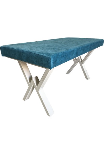 İrem Sırtsız Bank Puf Bench - Retro Beyaz Ayak İrem Sırtsız Bank Puf Bench - Retro Beyaz Ayak