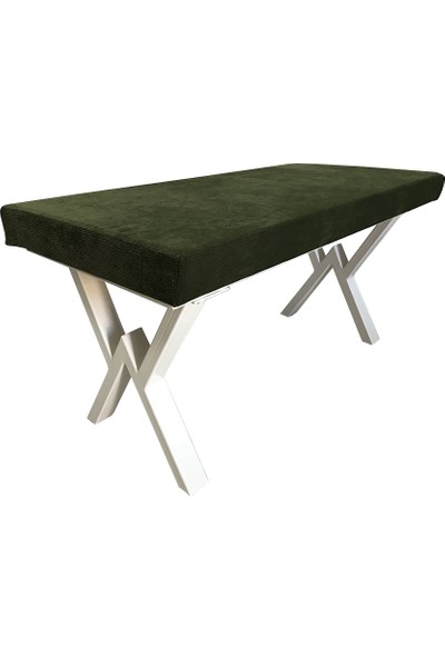 İrem Sırtsız Bank Puf Bench - Retro Beyaz Ayak İrem Sırtsız Bank Puf Bench - Retro Beyaz Ayak