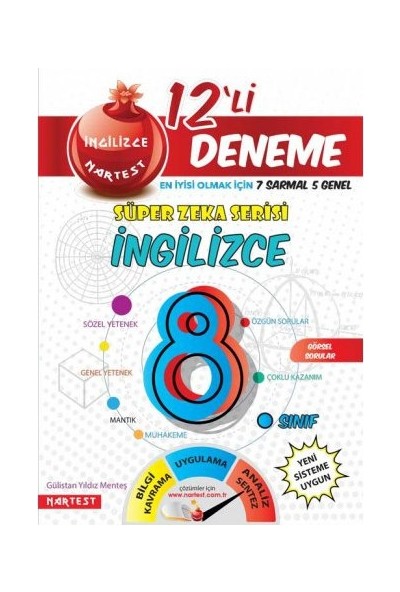 Nartest Yayınevi 8. Sınıf Nar İngilizce 12 Deneme Sınavı (7 Sarmal + 5 Genel)