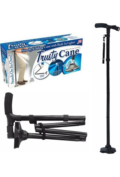 Trusty Cane Katlanabilir Işıklı Baston Güvenilir Kaymaz Taban Vakumlu Ayak Değnek Katlanır Baston Trusty Cane Katlanabilir Işıklı Baston Güvenilir Kaymaz Taban Vakumlu Ayak Değnek Katlanır Baston
